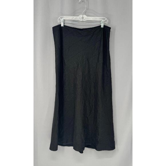 Edward | Skirts | Vtg Edward Skirt 6 Black Linen Rayon Blend Lined ...